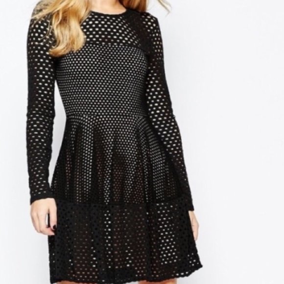 BCBG | Dresses | Bcbg Perforated Dress Black | Poshmark